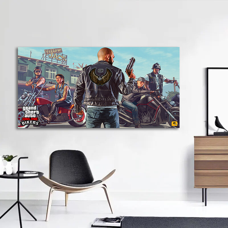 Картина "GTA5" от ВсеКартины, хлопковый холст, на подрамнике, 40x80 см