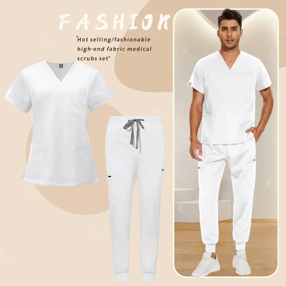 Медицинский набор HTTHDD вискоза полиэстер спандекс Белый, S(160-165 55-65kg), White