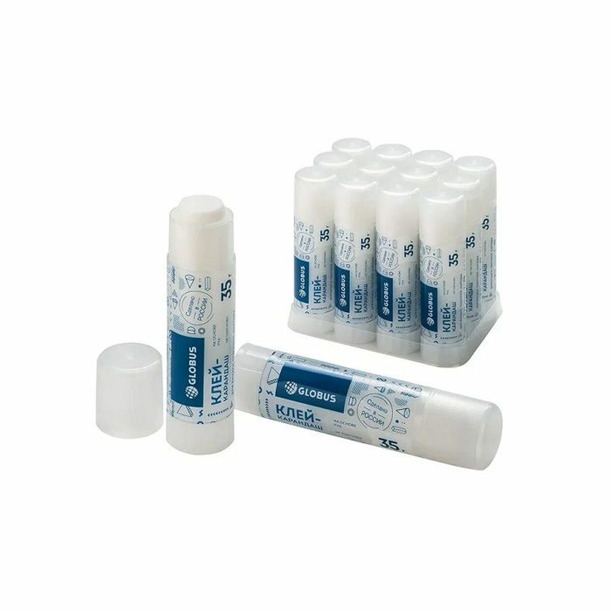 Клей-карандаш Глобус "Школьный", 35г (1024), 12шт.
