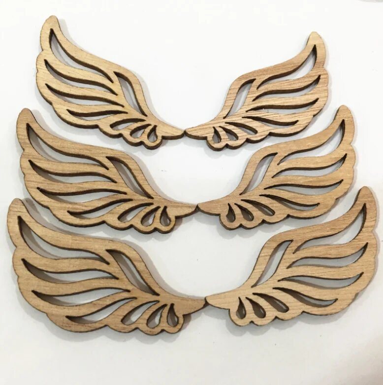 Деревянные вырезы «Крылья Ангела» 10 шт. as pic