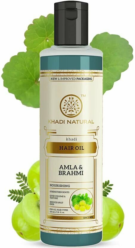 Масло для волос Амла и Брами Кхади Hair Oil Amla Brahmi Khadi Для всех типов волос 210 мл.