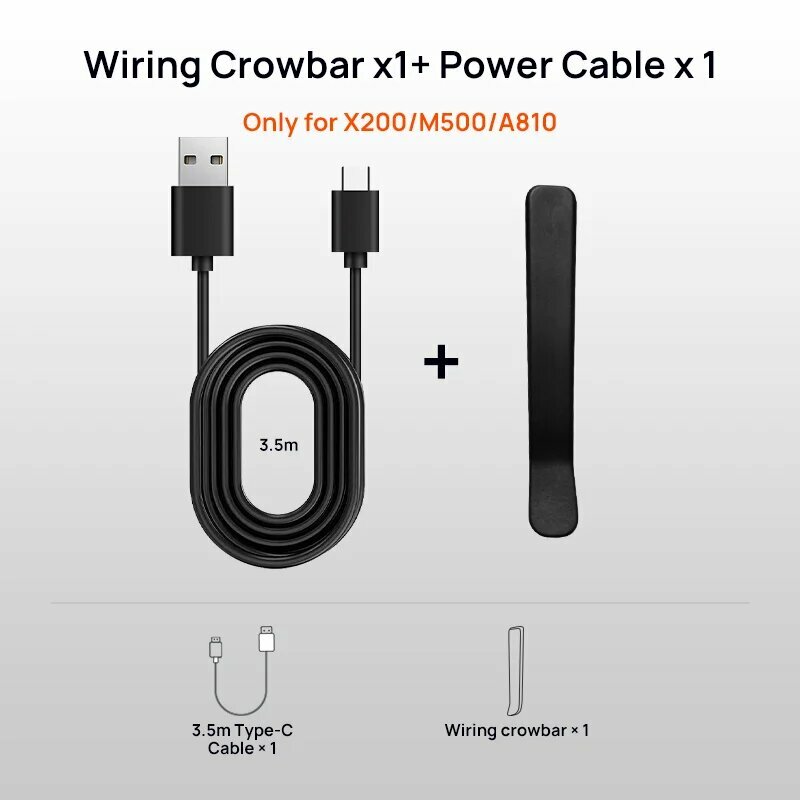 Зарядный кабель 70mai Type-C для 70mai A810 X200 M500 и кабель Micro USB для 70mai 4K A800S 70mai A500S 1S M300 A200 M200 S500 — фото 1