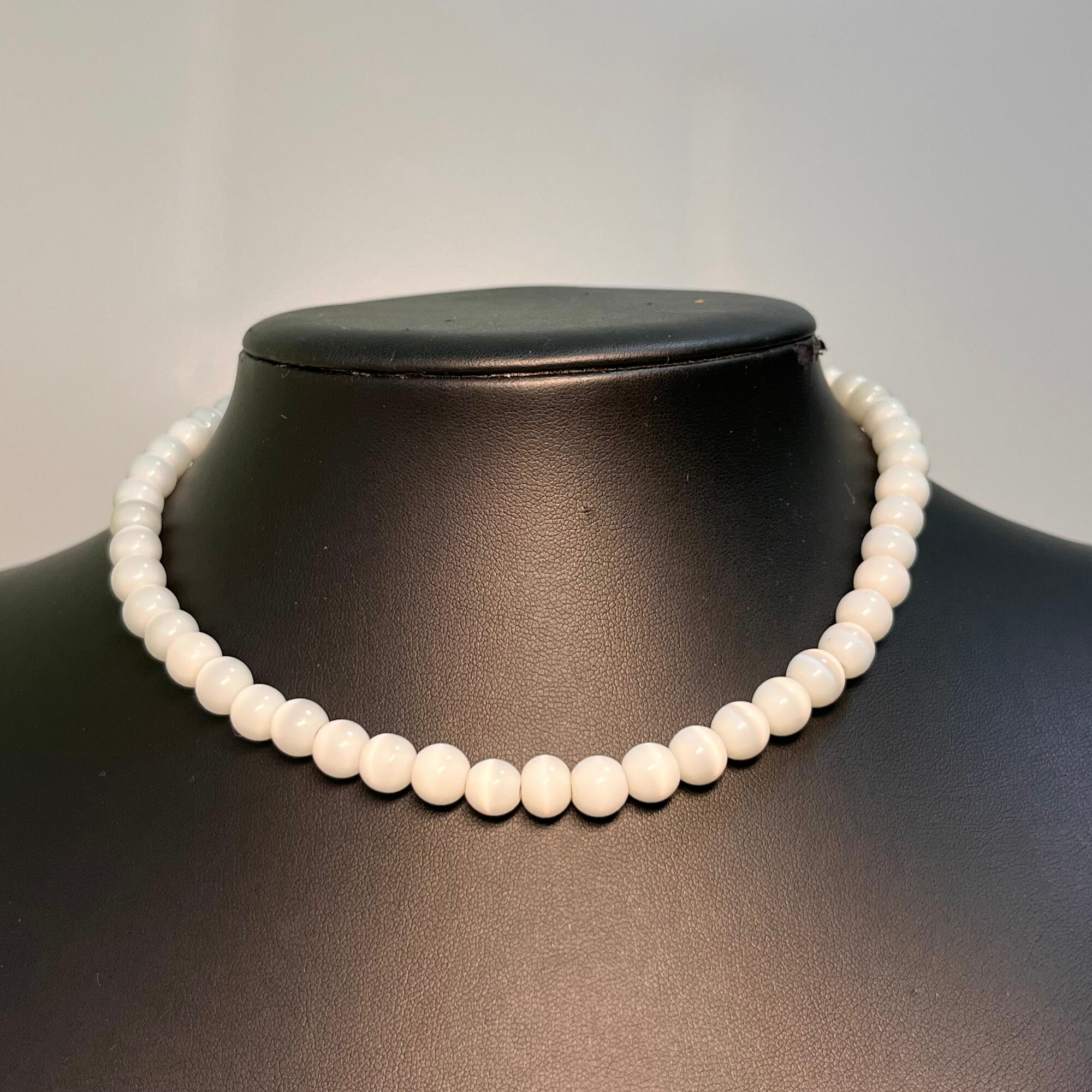 Советские винтажные бусы чокер, кошачий глаз имитация, сделано в СССР