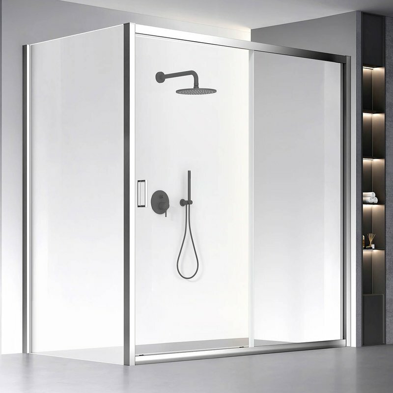 Душевой уголок Veconi Rovigo RV-060 160х100 см, профиль хром, стекло прозрачное