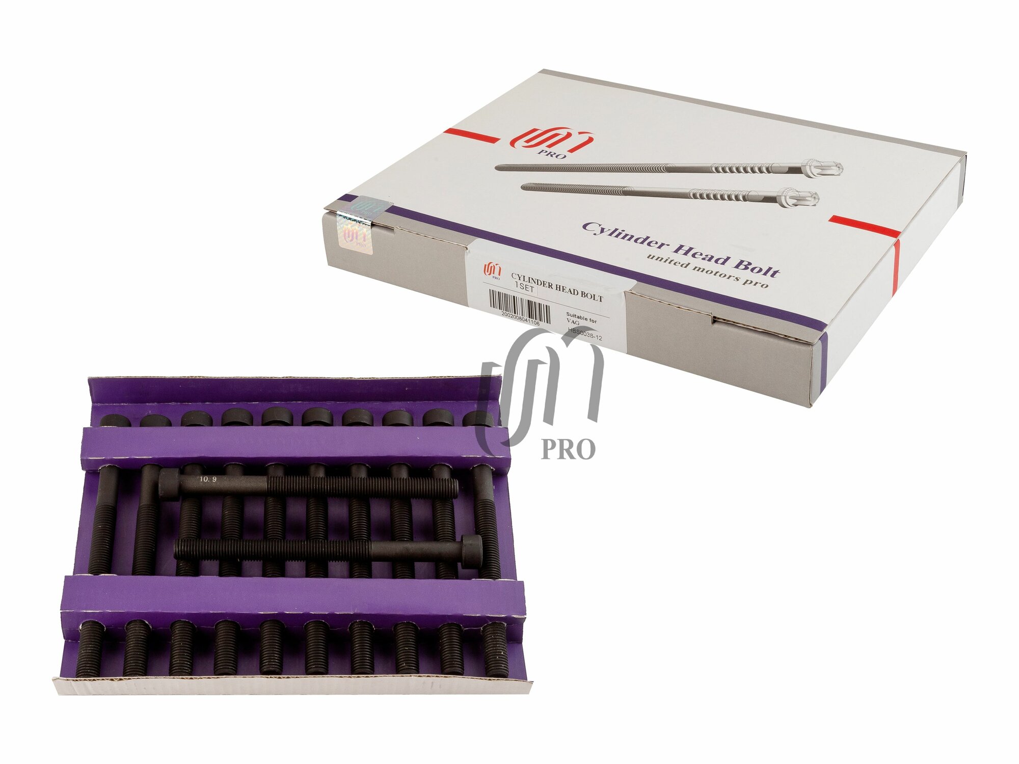 Болты головочные VW 2.5TDI AXD, AXE, BAC M12x150x1.5 (к-т 12 шт) UMpro