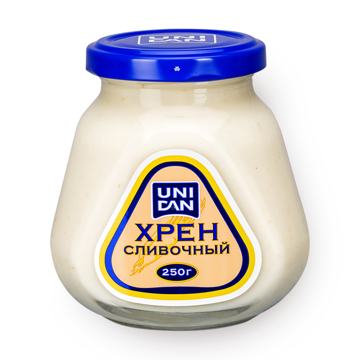 Хрен сливочный Uni Dan, 250 граммов, 1 упаковка, стеклянная банка