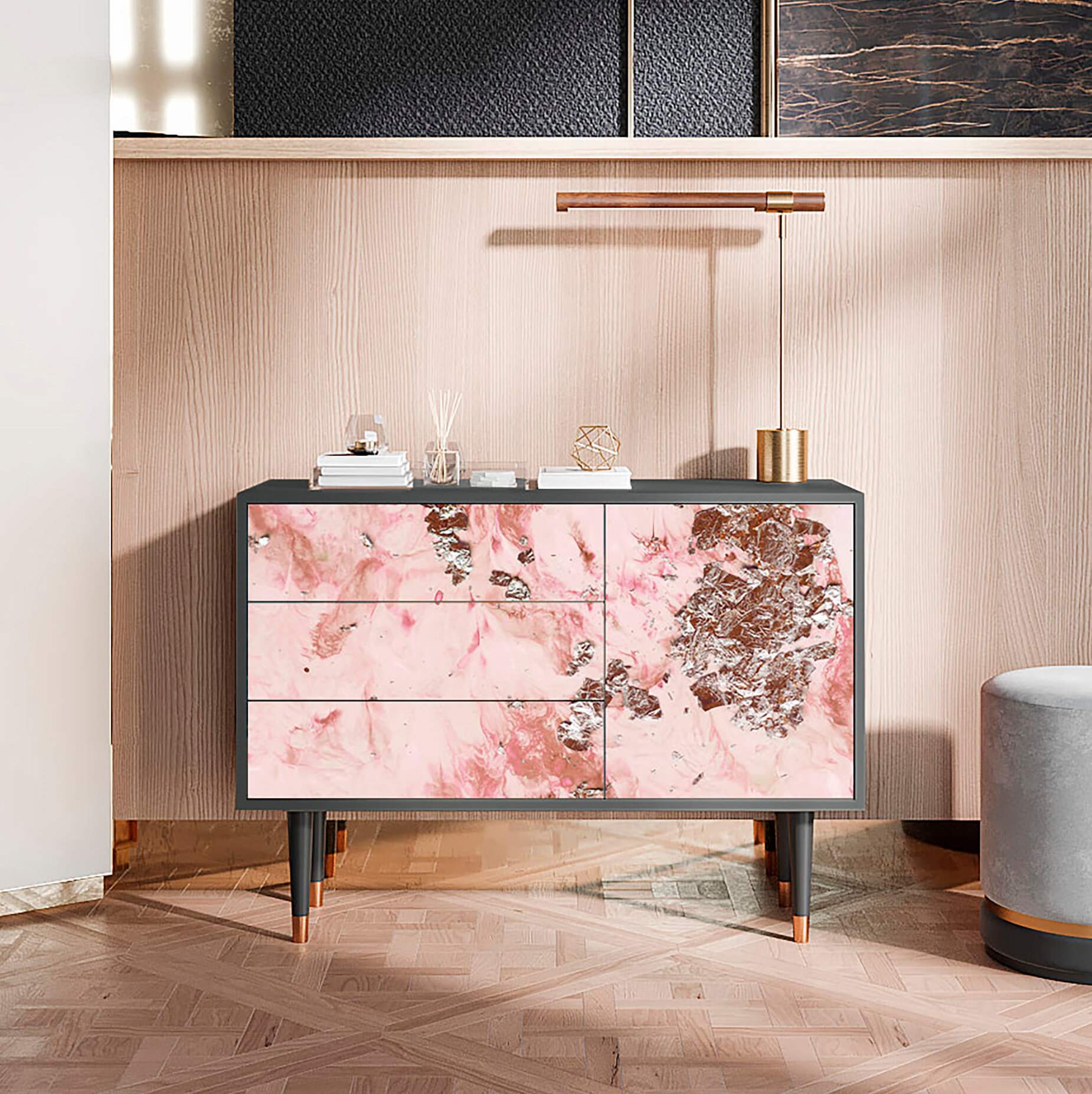 Комод - STORYZ - S3 Cotton Candy, Размер - 115 x 84 x 41 см, Цвет корпуса - , Антрацит