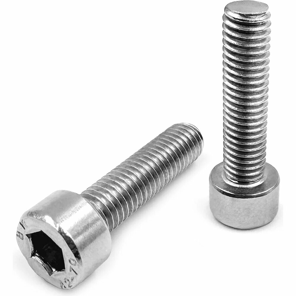 Нержавеющий винт с цилиндрической головкой KREPFIELD M5x16 мм, DIN 912, А2, внутренний шестигранник, полная резьба, 20 шт. 912A2ВИНТПР5Х16-20