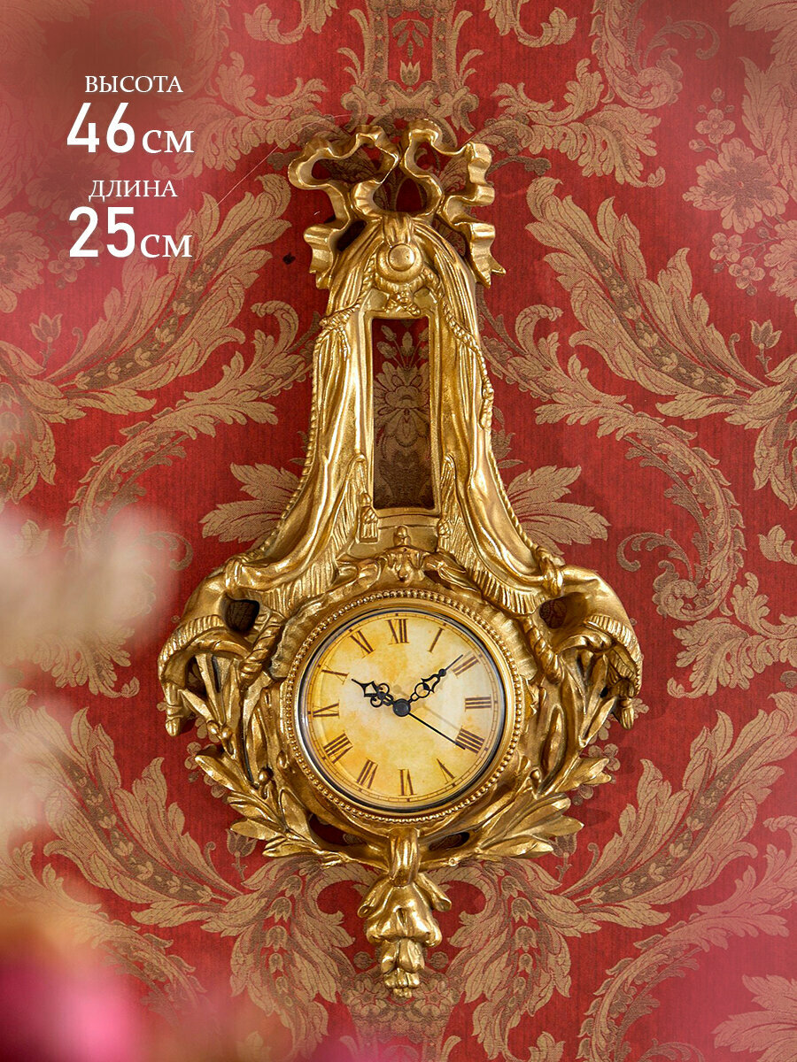 28-725 Часы настенные Дворцовые, под старину 25х8х46см, Glasar
