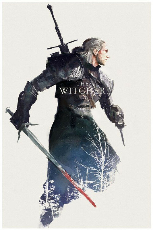 Алмазная мозаика "The Witcher" 40*50см, без рамы. Отлично подходит для дома, украшения, подарков, Рождества.