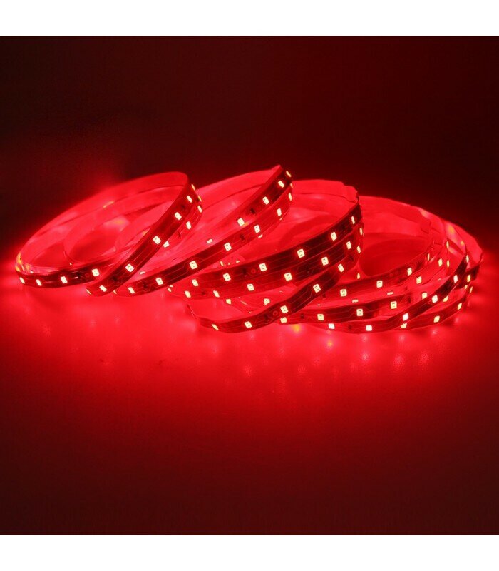Светодиодная лента, 12 В, IP33. Катушка 5 метров. Цвет свечения: Красный
