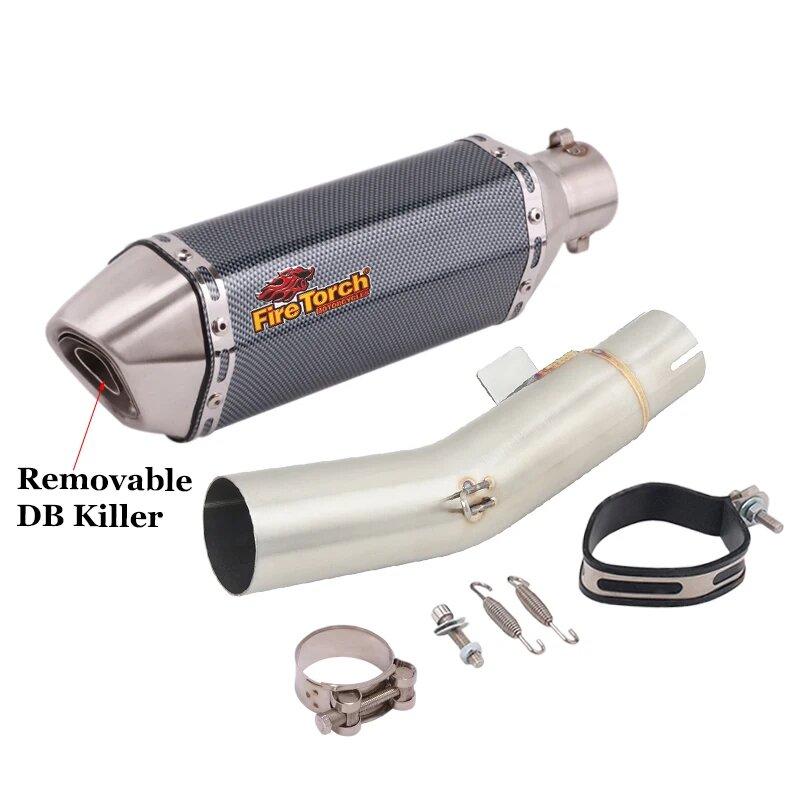 Для KOVE 400X 500X 510X EURO5 одинарный поворотный рычаг 2019 - 2024 выхлопная средняя Соединительная труба для мотоцикла 51 мм Глушитель Type I