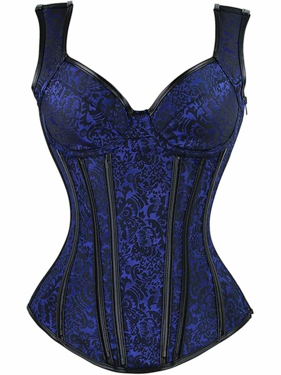 Женский готический корсет, корсет с жаккардовыми бретелями