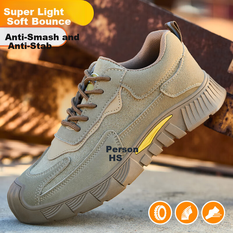 Twelve Lingzhi Labor Protection Shoes Men's Breathable Anti-Smashing Anti-Stabbing Wear-Resistant Lightweight Breathable Work Safety Protective Shoes 521 44