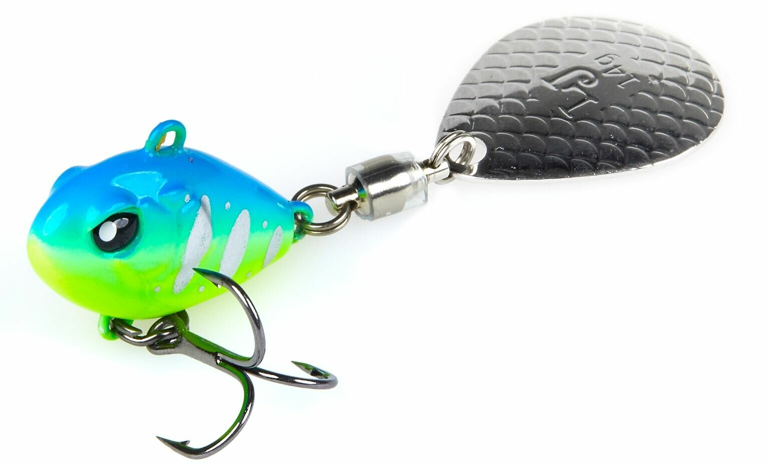 Блесна на щуку тейл-спиннер Lucky John BASARA TAIL SPIN 14.0г 009 в блистере набор приманок для ловли среднего окуня, судака и жереха , снасти рыболовные для зимней и летней рыбалки