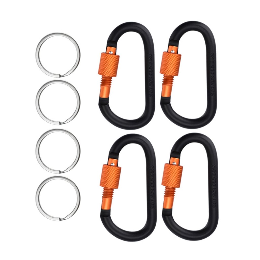 4pcs D-Ring Brocking Carabiner Clip Clip Clip Presc