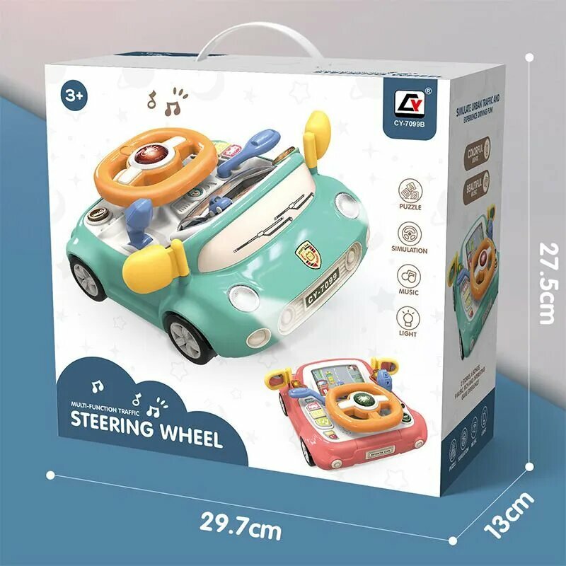 Музыкальный руль "Крутые гонки"/Детские развивающие музыкальные игрушки с мелодиями Шаинского, стихами, песнями