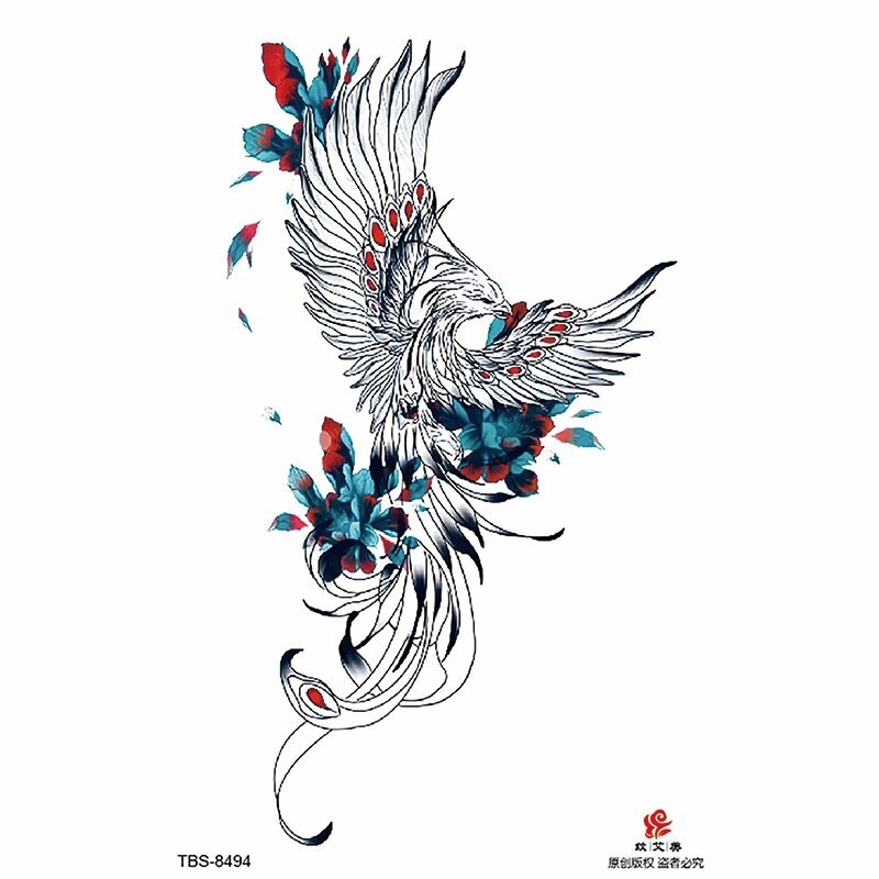 Красочные Король Лев Роза Поддельные Женские Татуировки Водонепроницаемые Временные Наклейки Флэш Животное Лиса Череп Рука Искусство Красота Тотем Сексуальная Краска 30-QTBS-8494