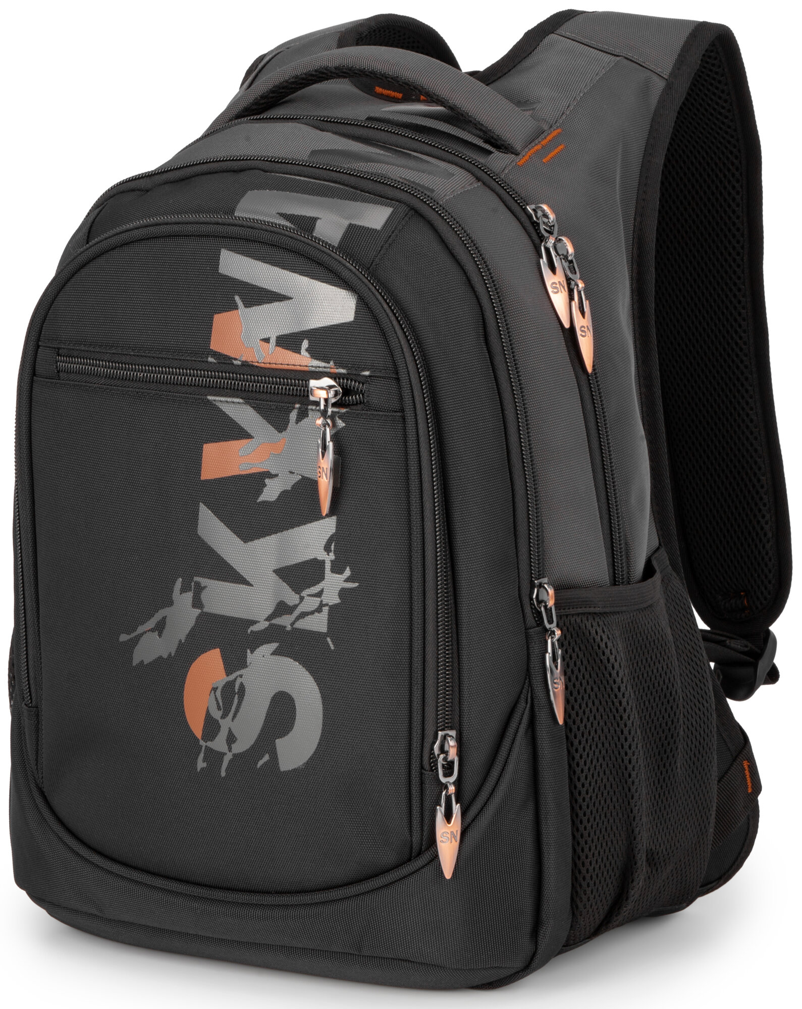 Рюкзак школьный для мальчика первоклассника черный 22 л А4 SkyName (СкайНейм),