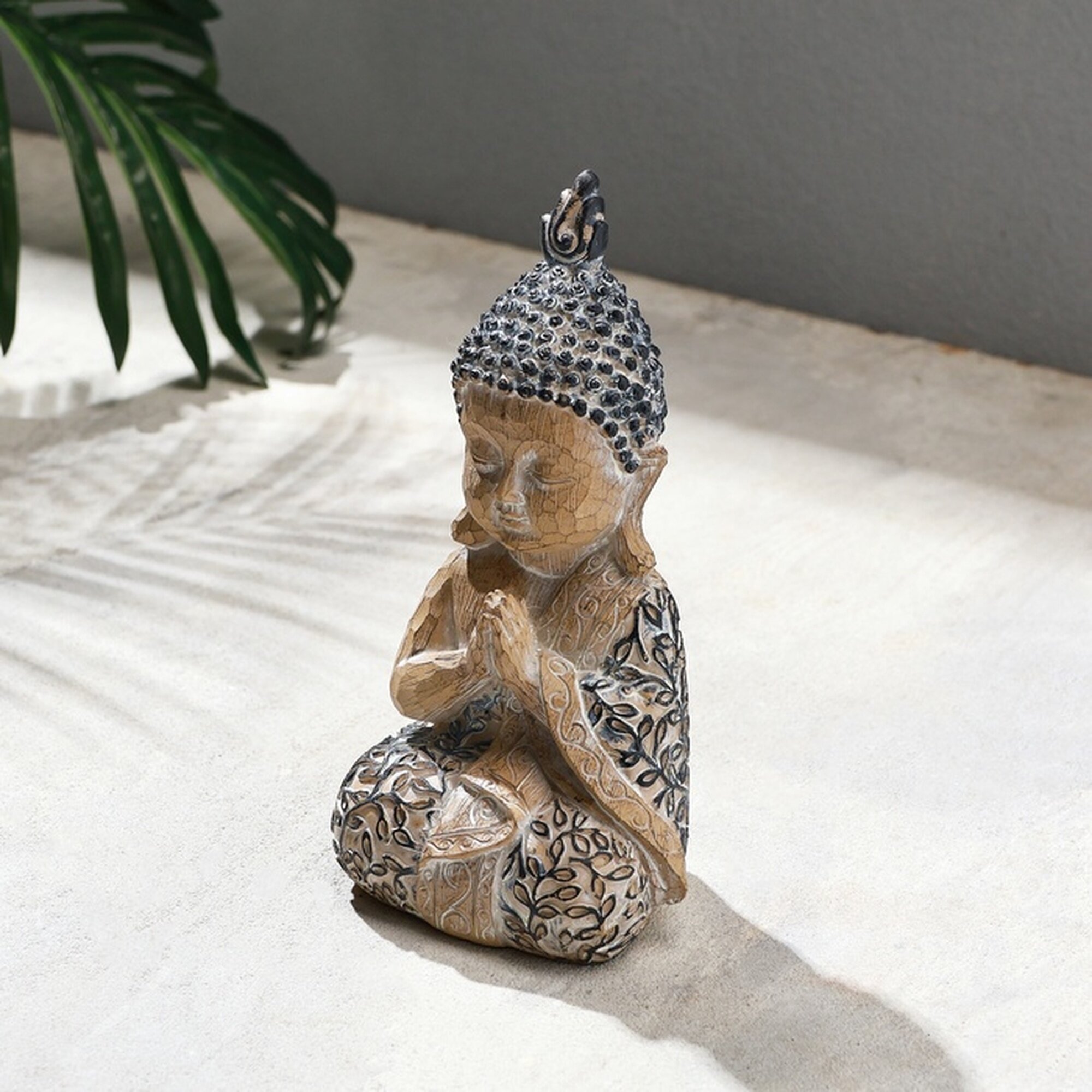 Фигурка TAKE IT EASY "Будда: ладони", полистоун, бежевая, 9x9.5x17 см