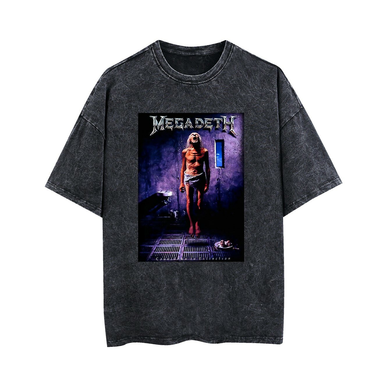 Ретро-футболка Megadeth Countdown To Extinction Черный ретро-костюм с коротким рукавом