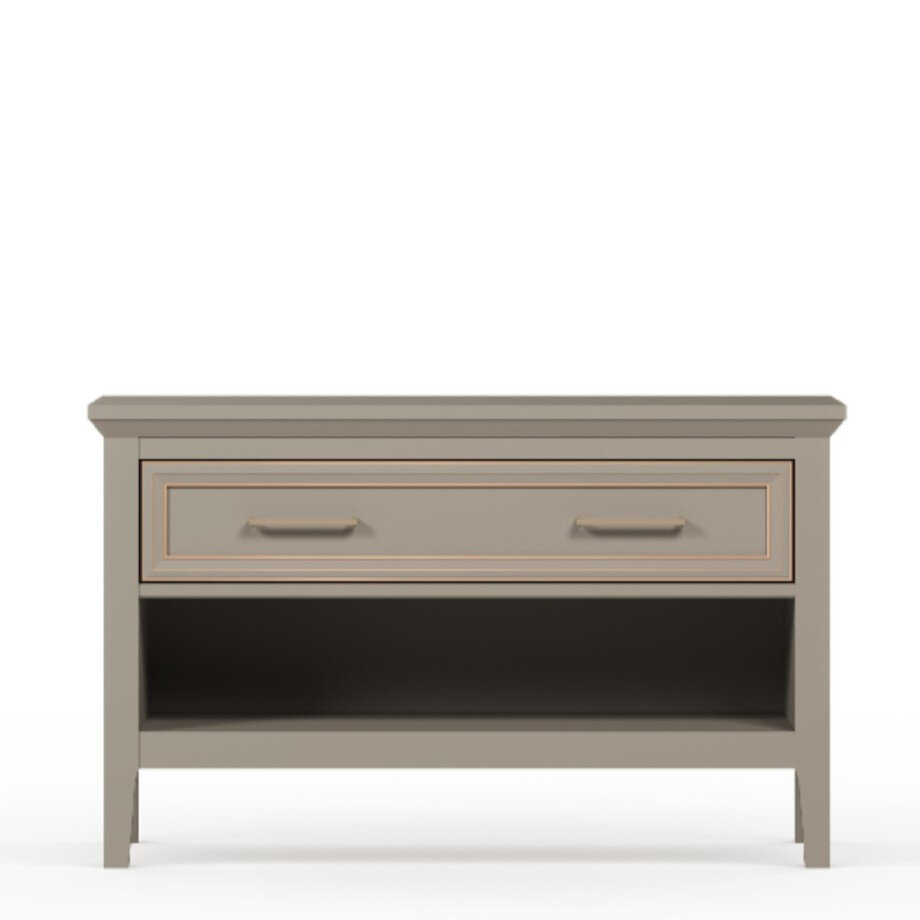 Тумба для обуви с одним откидным ящиком БРВ CLASSIC KOM1S/95 Глиняный серый ш. 95 см, в. 58 см, д. 40.5 см