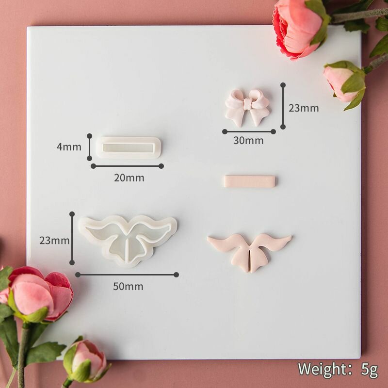 Молды Для Бантов: Глиняные Серьги/Заколки, Инструменты Для Полимерной Глины DIY,2, small, белый