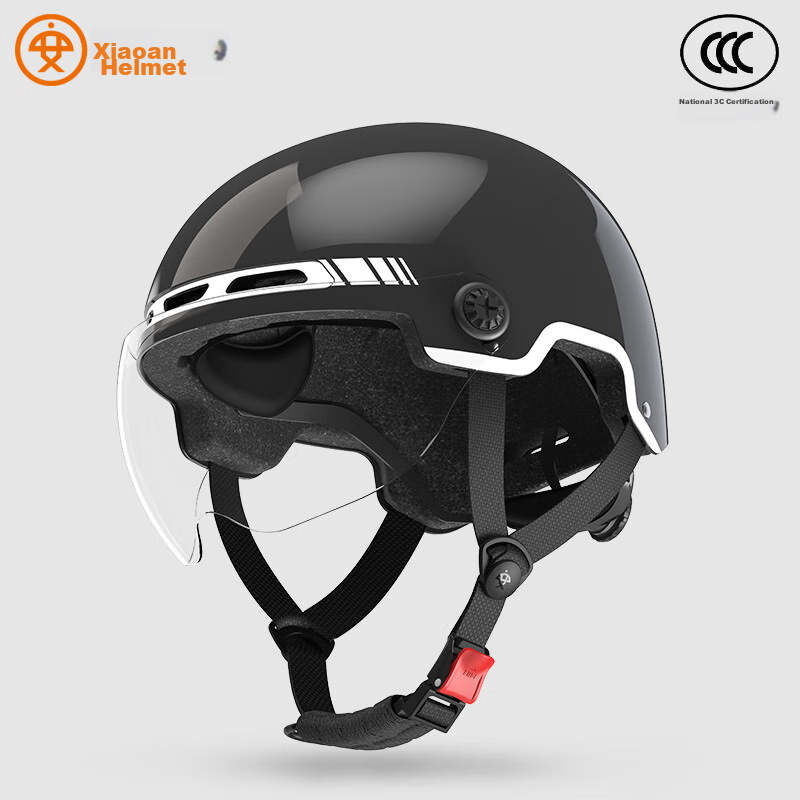 Xiaoan Electric Vehicle Helmet Women Summer 3C Certified Motorcycle Electric Bicycle Riding Half Helmet Universal Safety Helmet Cloud Charcoal Black 0811M