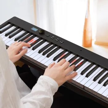 Складное электронное пианино,88 клавиш, электронное пианино для начинающих, встроенная литиевая батарея, перезаряжаемая