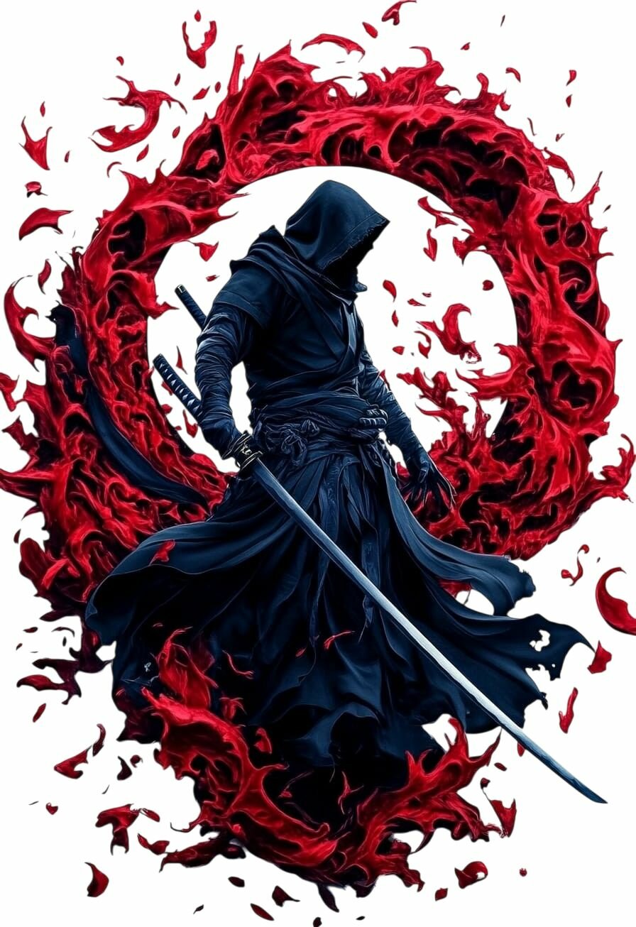 Термонаклейка на одежду "Самурай" 14см*20см