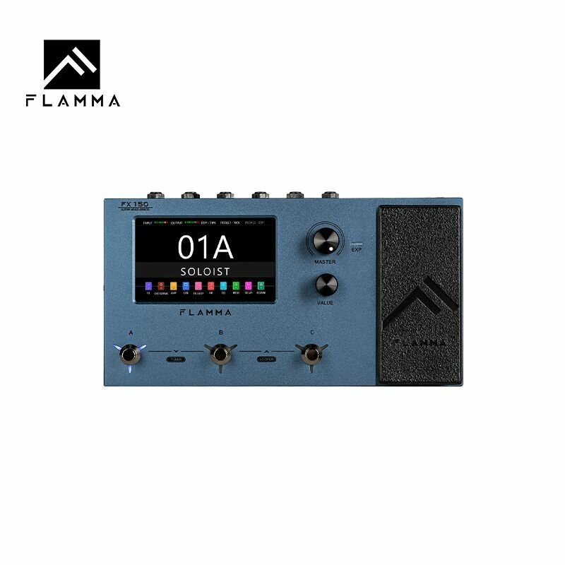 FLAMMA FX150 Педаль мультиэффектов для гитары Педаль для электрогитары с 5-дюймовым сенсорным ЖК-экраном 30 Cab Sims