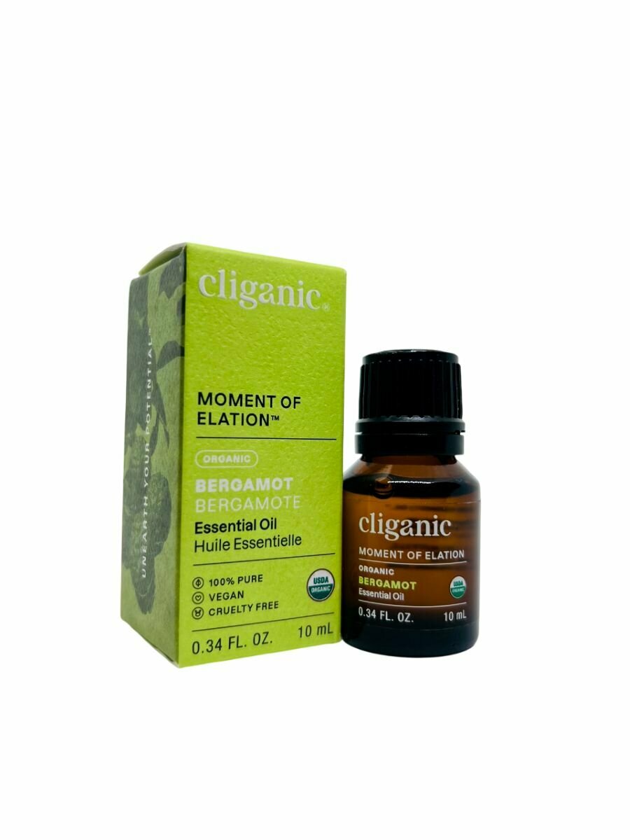 Эфирное масло Бергамота Cliganic ( Клиганик) 10 мл/ Натуральное масло для ароматерапии.