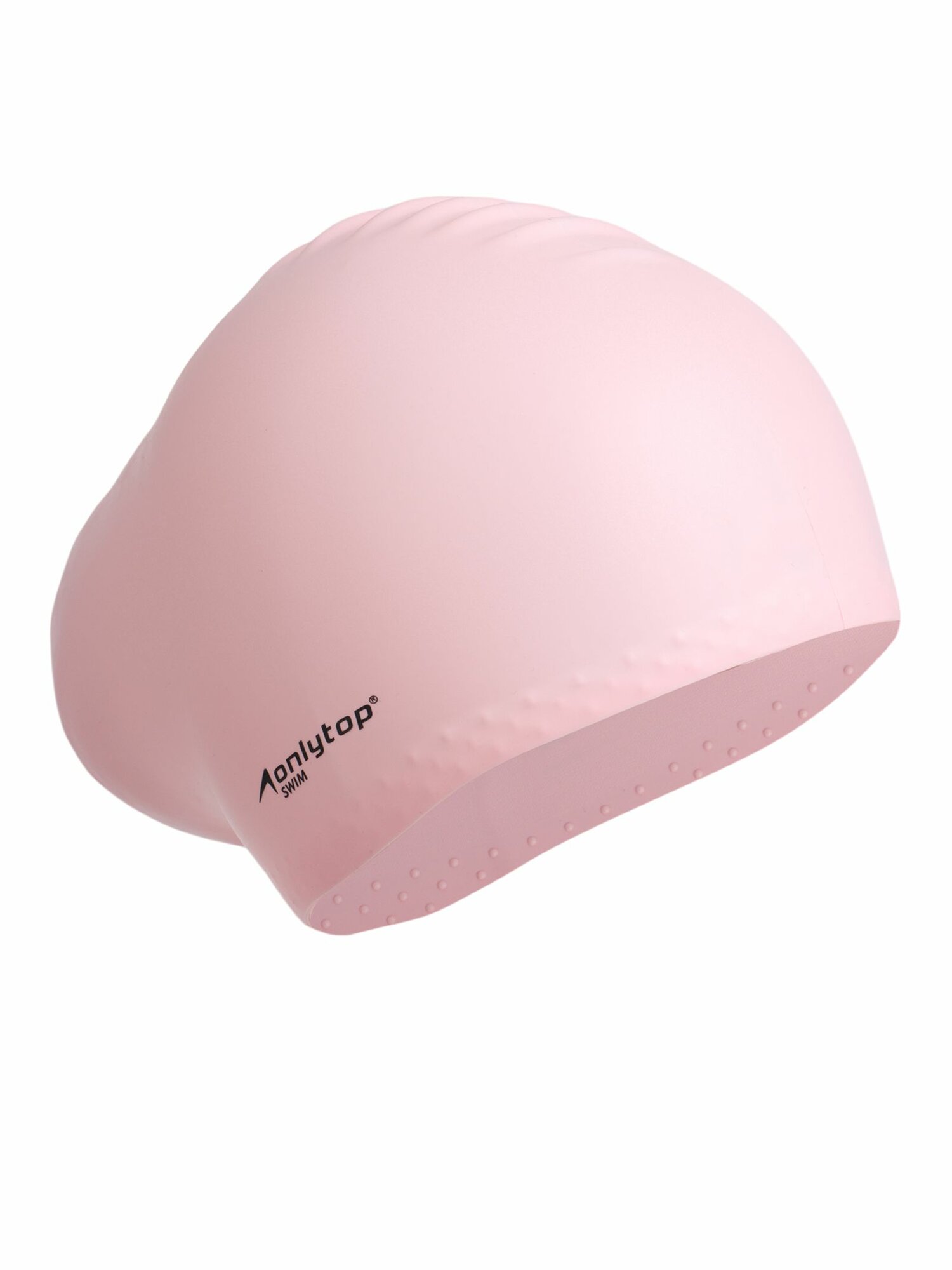 Шапочка для плавания взрослая, для длинных волос, силиконовая, розовая