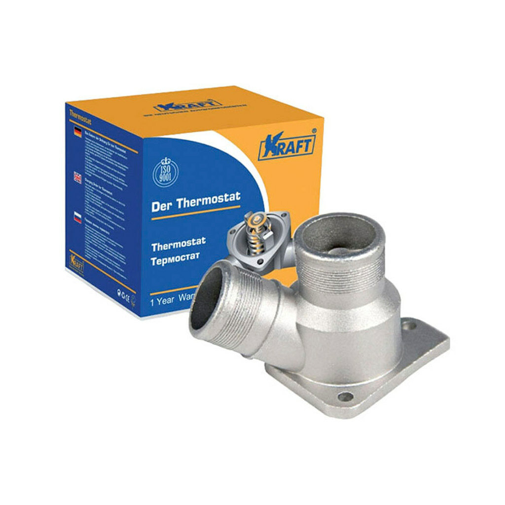 Крышка термостата с термоэлементом (1.6 л, 8 кл.) для Лада Калина (ВАЗ 1117-1119) с 2003 года (KRAFT)