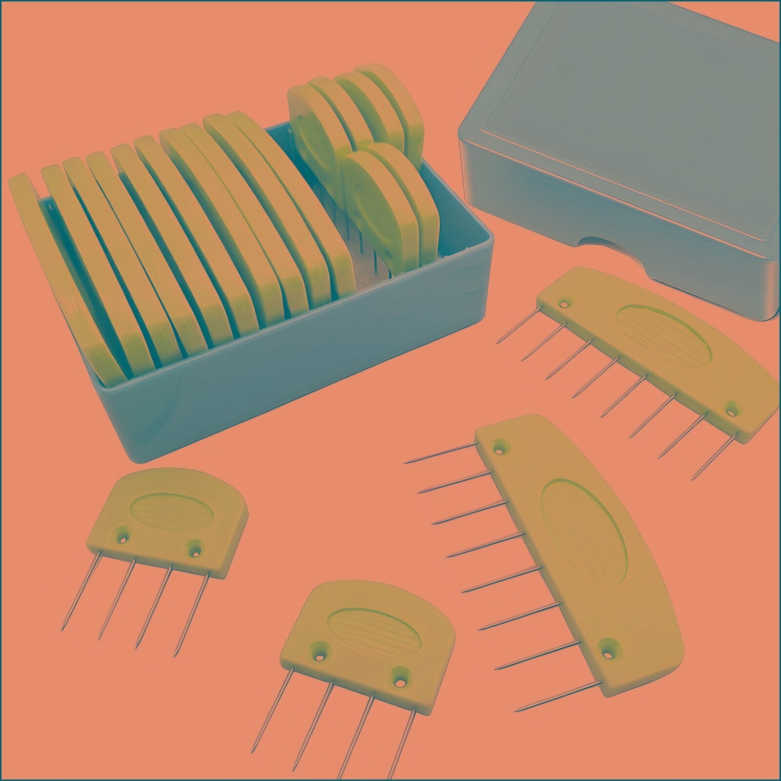 Иглы фиксаторы для блокировки вязанных изделий, 20 штук, небесно-голубые