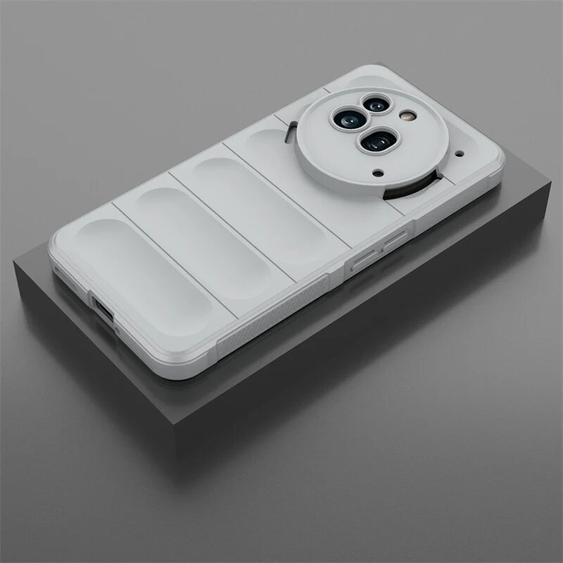 Простой резиновый чехол для телефона Nothing Phone 3a Pro Чехол для телефона Nothing 3a Pro Чехол Мягкий противоударный чехол Funda Задняя крышка Белый, LightGray