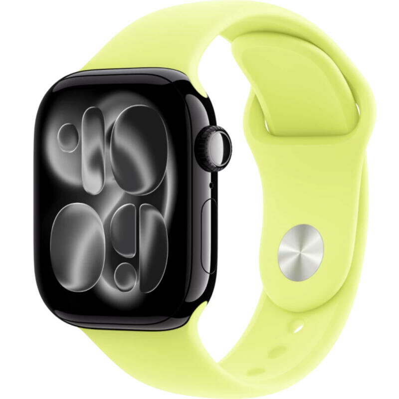 Часы Apple Watch Series 11 46mm Jet Black Aluminium Case With Neon Yellow Sport Band M/L (Черный/Желтый)