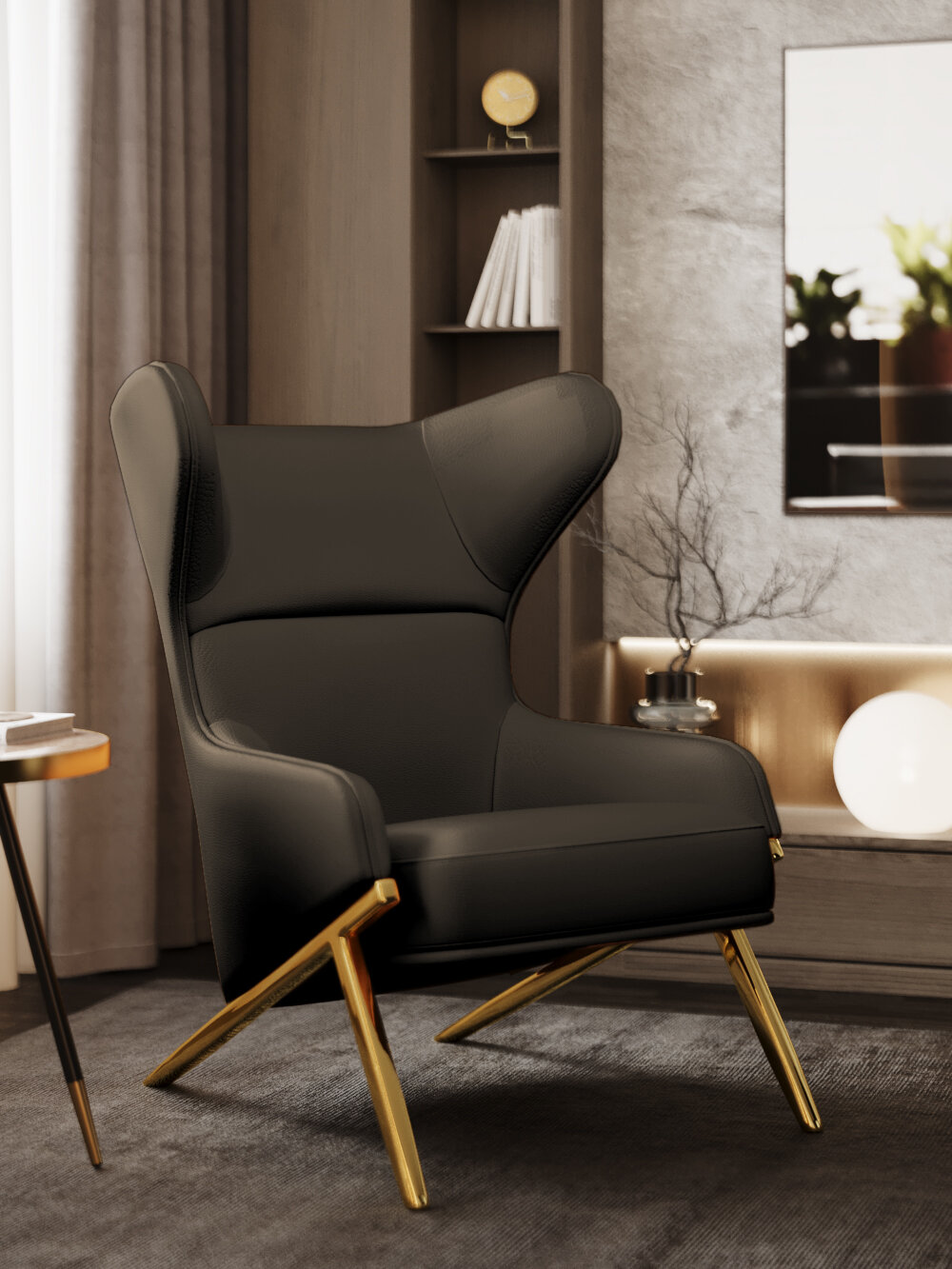 Кресло дизайнерское в современном стиле VESPA, экокожа 70х90х70