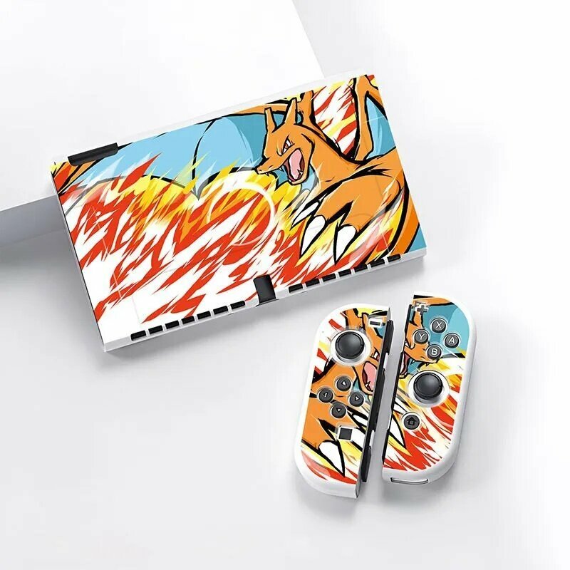 Силиконовый защитный чехол на игровую приставку Nintendo Switch Oled, мягкий чехол из TPU Покемон