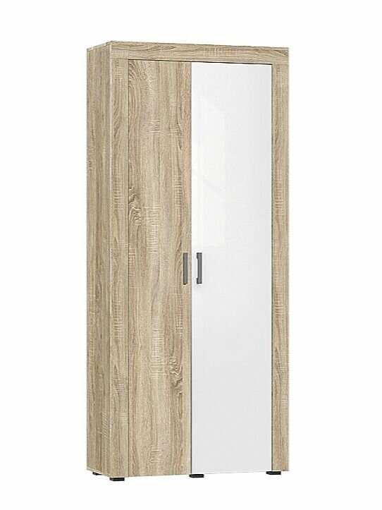 Шкаф Ангара 2-ств. 900х2070х400 (Белый глянец холодный/Сонома)