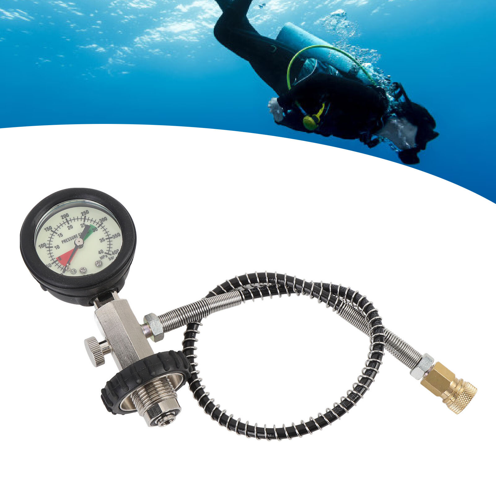 Адаптер для газового баллона для дайвинга с клапаном DIN, адаптер для больших баллонов и маленьких бутылок для измерения давления при подводном плавании