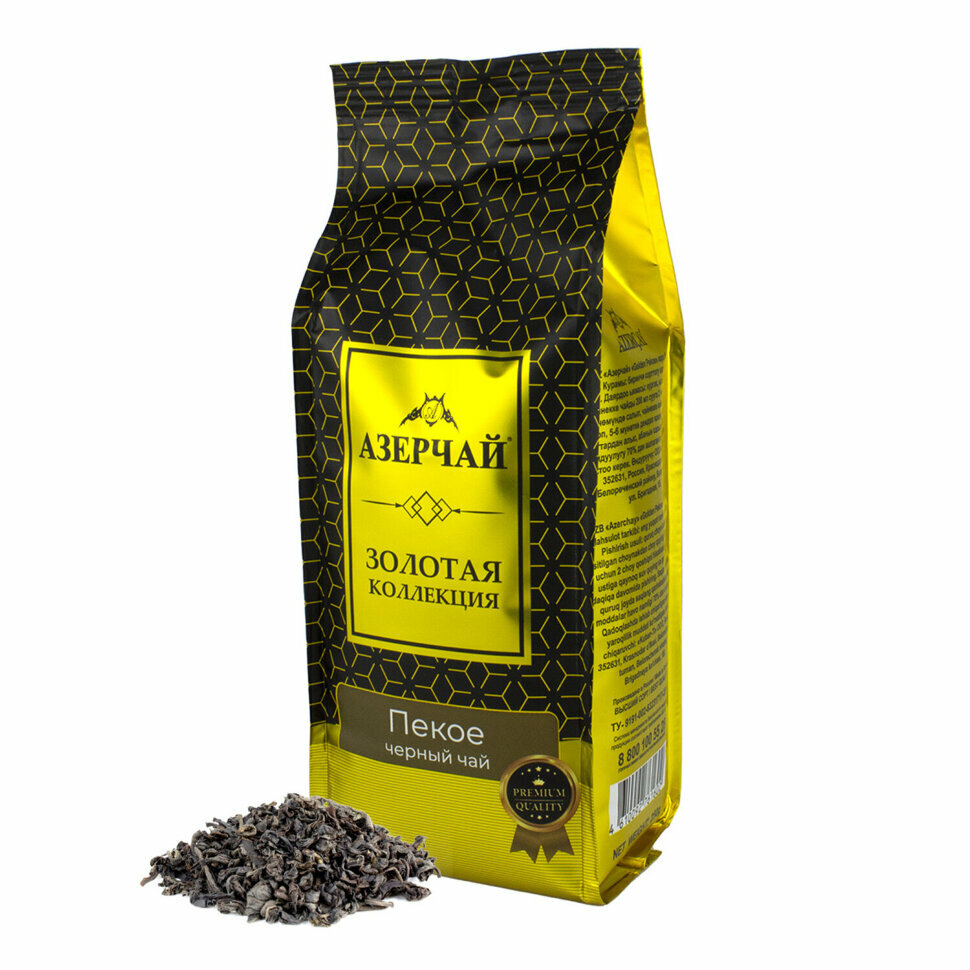 Чай листовой азерчай "Gold collection GOLDEN PEKOE" черный, 250 г, 421666, 624515
