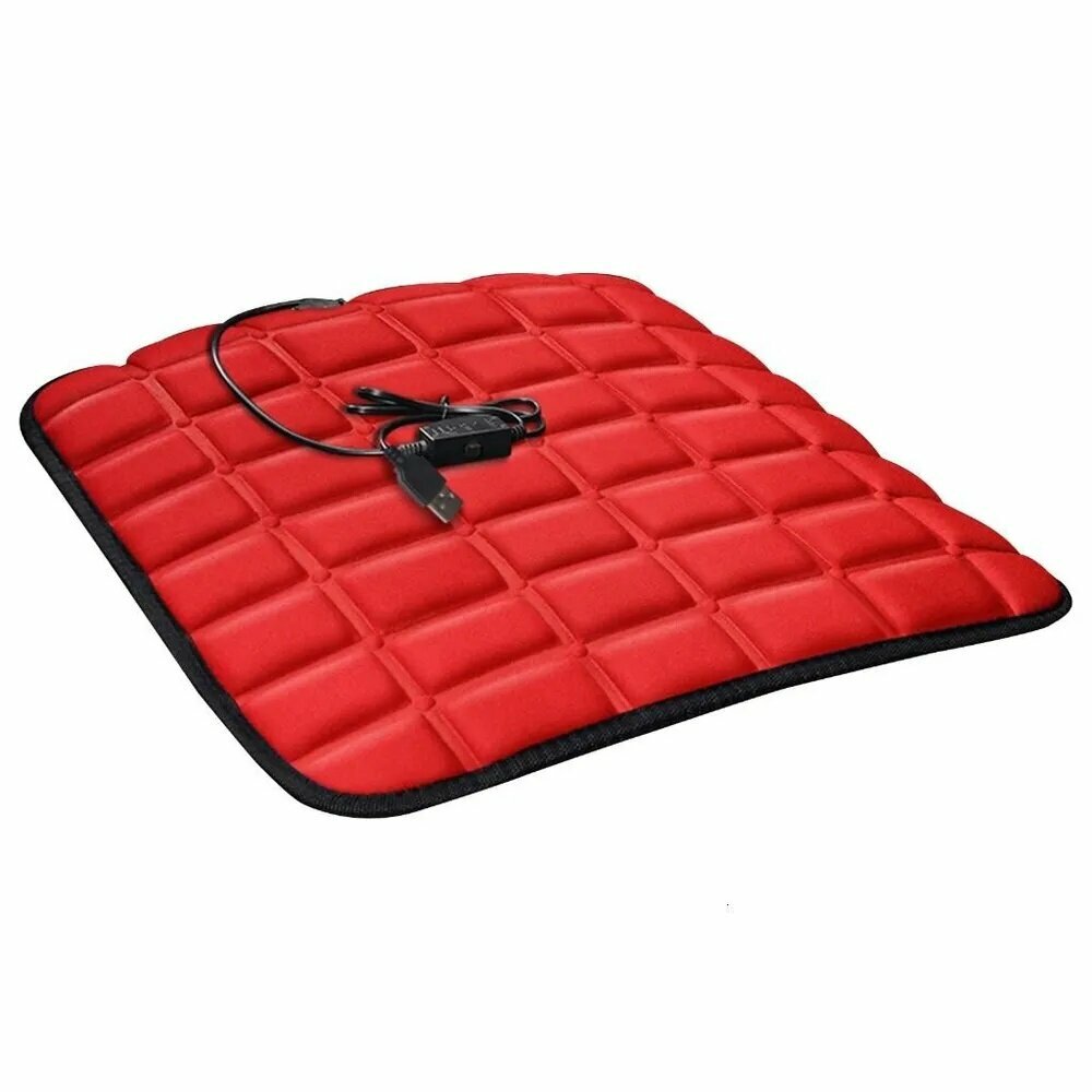 Подогреваемый автомобильный чехол сиденья 12В, красный