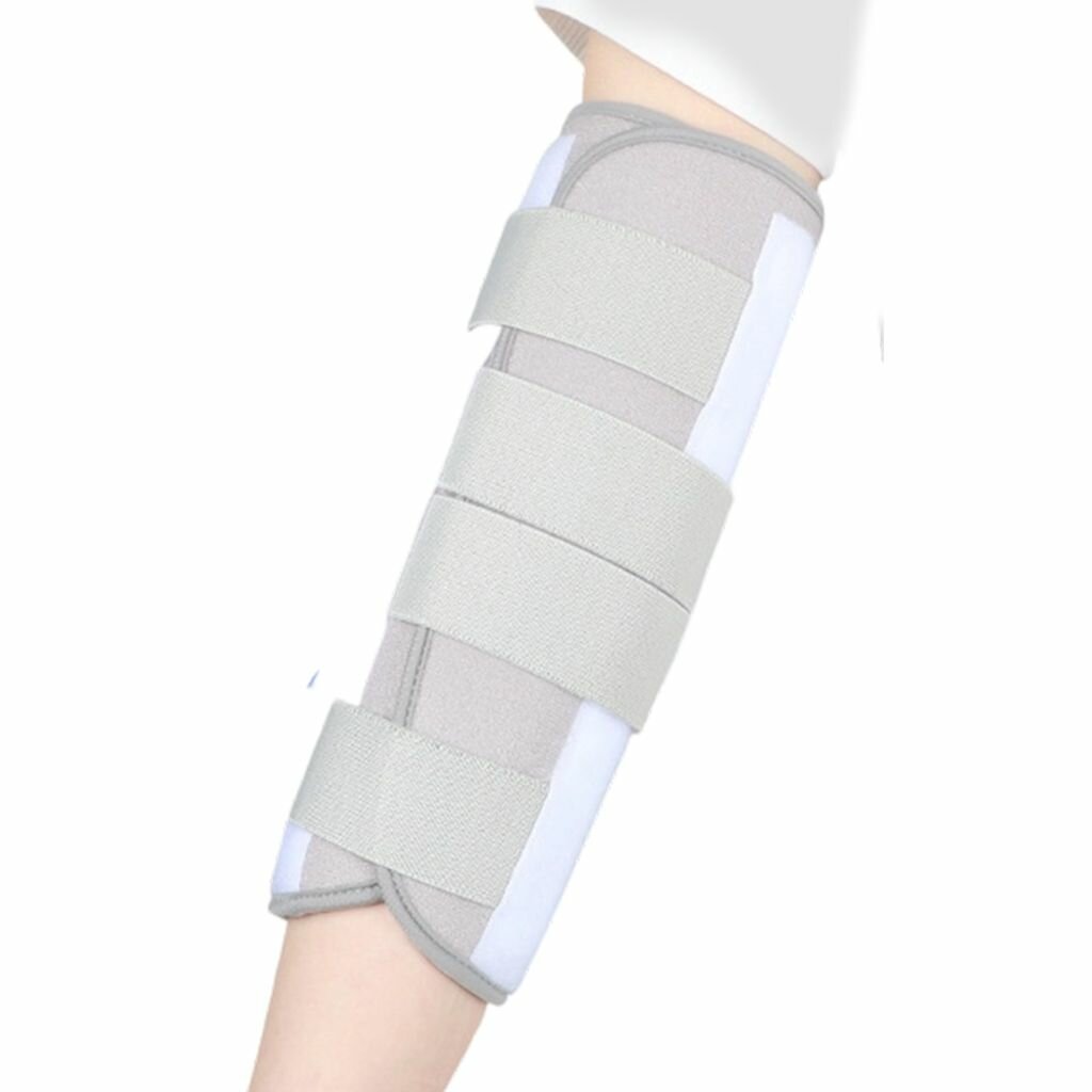 Алюминиевая пластина поддерживает фиксацию локтя и предплечья, налокотники, щитки для рук, фиксаторы локтей-серый-M