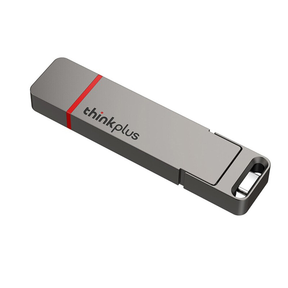 Thinkplus TU200 Pro 128GB USB3.2/Type-C Dual-port Portable Solid State U Disk Metal USB Flash Drive Grey