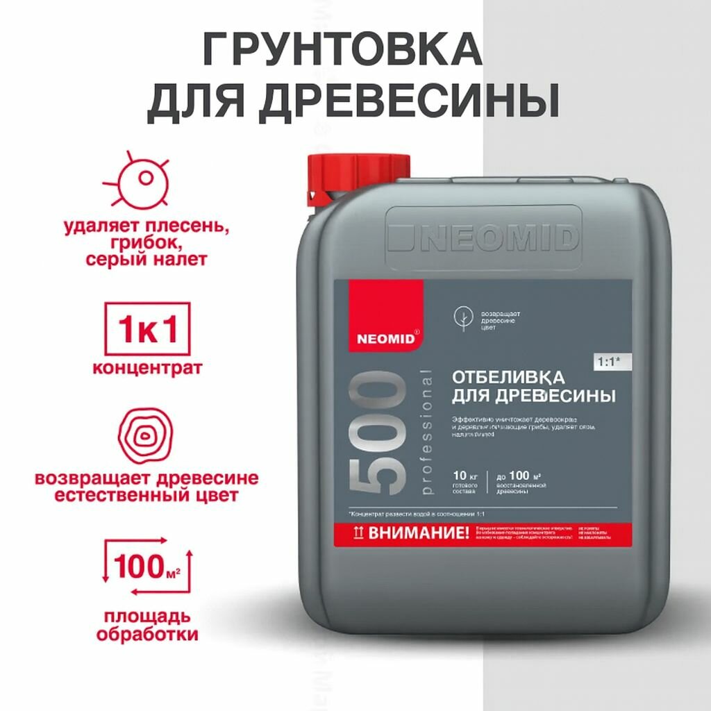 NEOMID 500, неомид 500 Грунтовка для древесины, 4 шт по 5 кг
