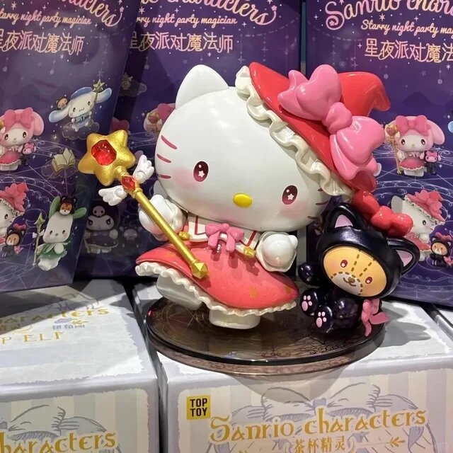 MINISO аниме-персонаж Starlight Party Magician Series Blind Boxes My Melody Kuromi Hello Kitty Piano Cute Toy Doll,