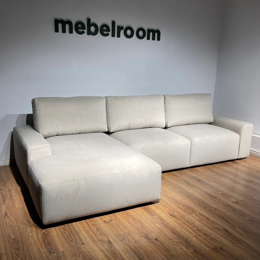 Угловой диван Леон, лофт, с независимым пружинным блоком, механизм Еврокнижка, 320х170х80 см