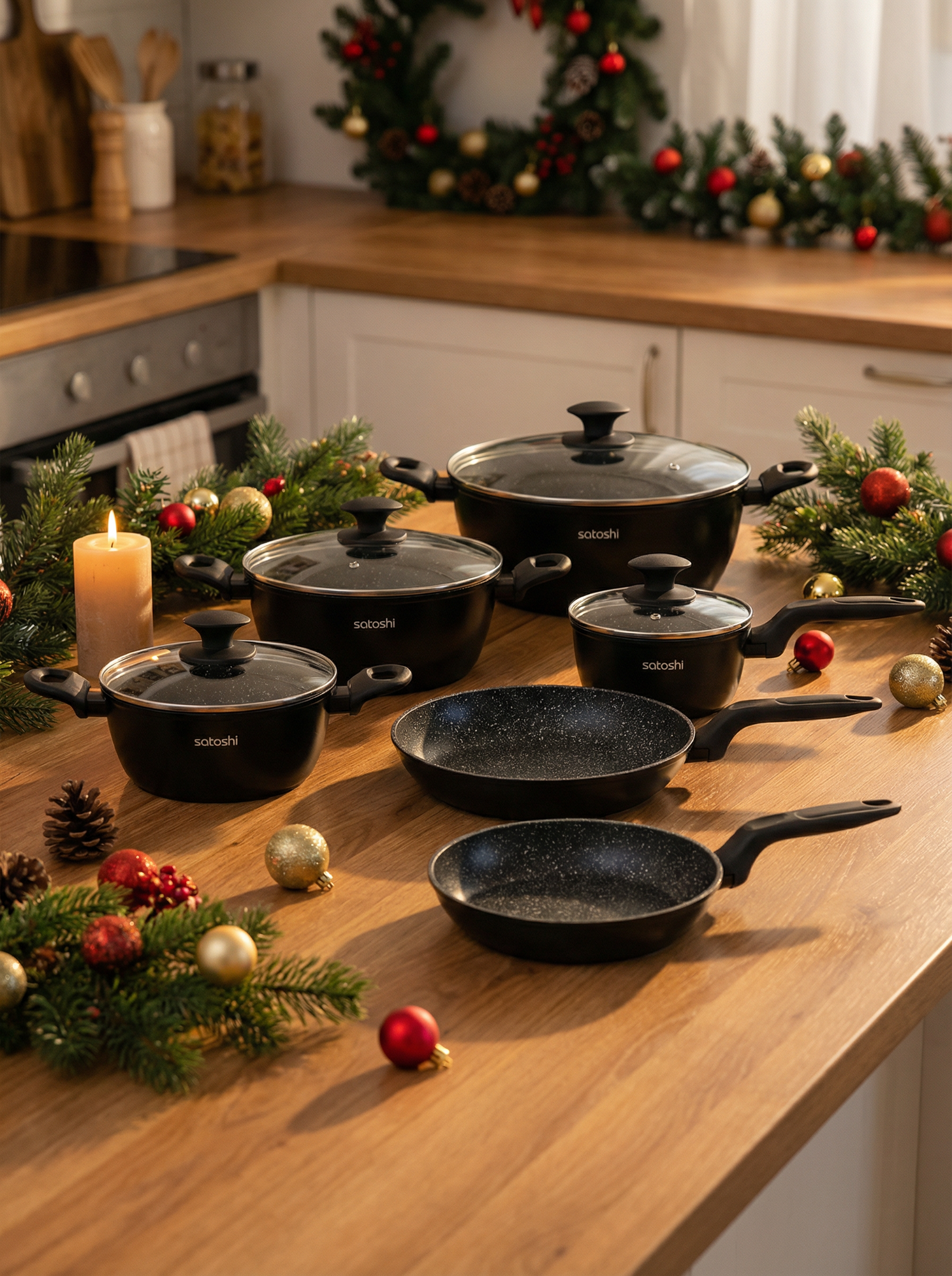 Набор посуды для приготовления для индукционной плиты, 10 предметов