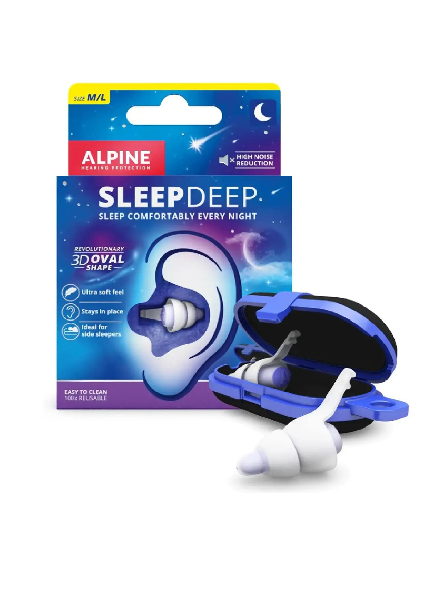 Беруши Alpine SleepDeep, многоразовые, термопластик, размер M/L шумоподавление 27дБ — фото 1